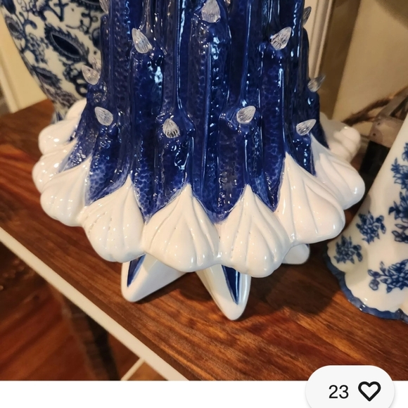 Handmade | Holiday | Ceramic Christmas Tree Chinoiserie Inspired Lava ...